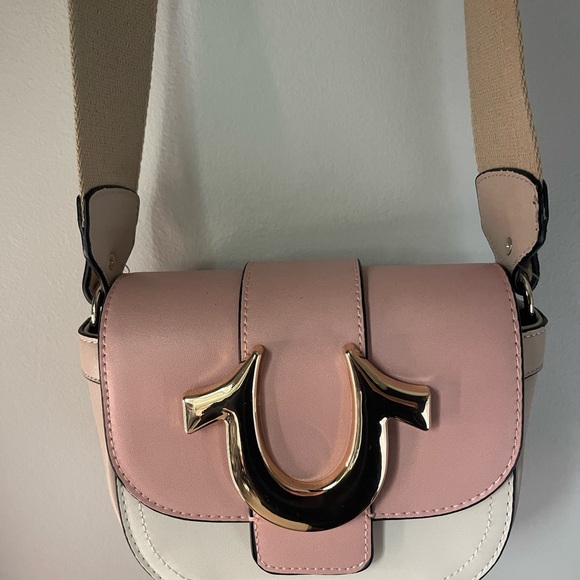 True Religion | Bags | True Religion Pink And Cream Crossbody Bag ...